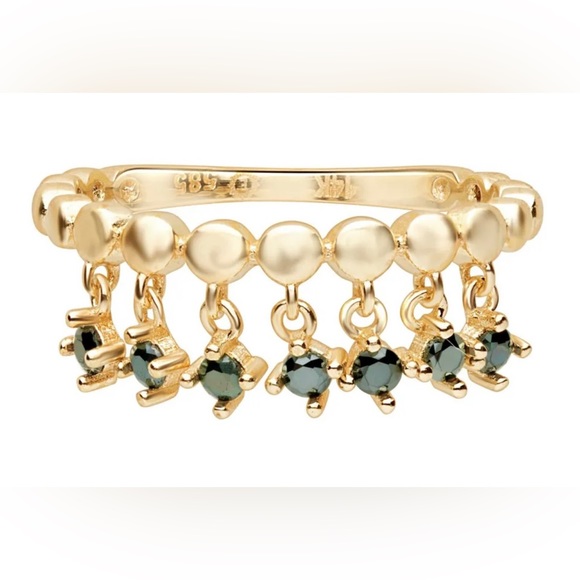 Jewelry | Sold Brand New 14k Solid Gold Black Onyx Fringe Ring | Poshmark